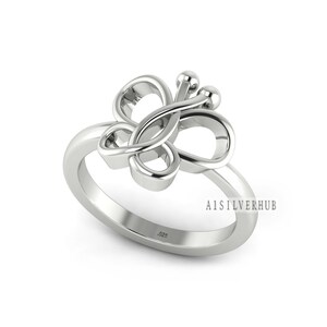 Dainty Butterfly Ring, Filigree Cute Butterfly Ring, Solid 925 Sterling ...