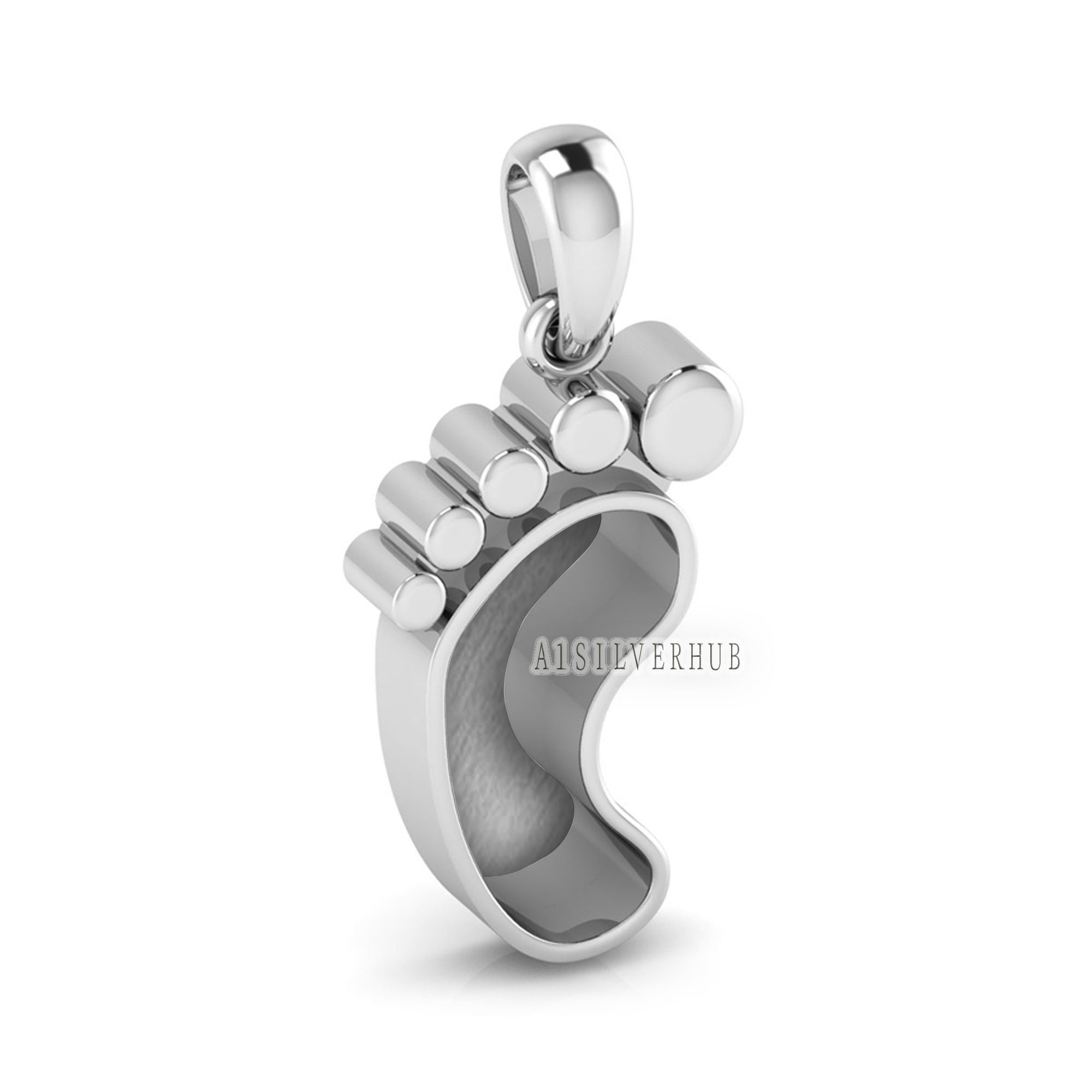925 Sterling Silver Baby Foot Blank Bezel Pendant Setting, Good for ...