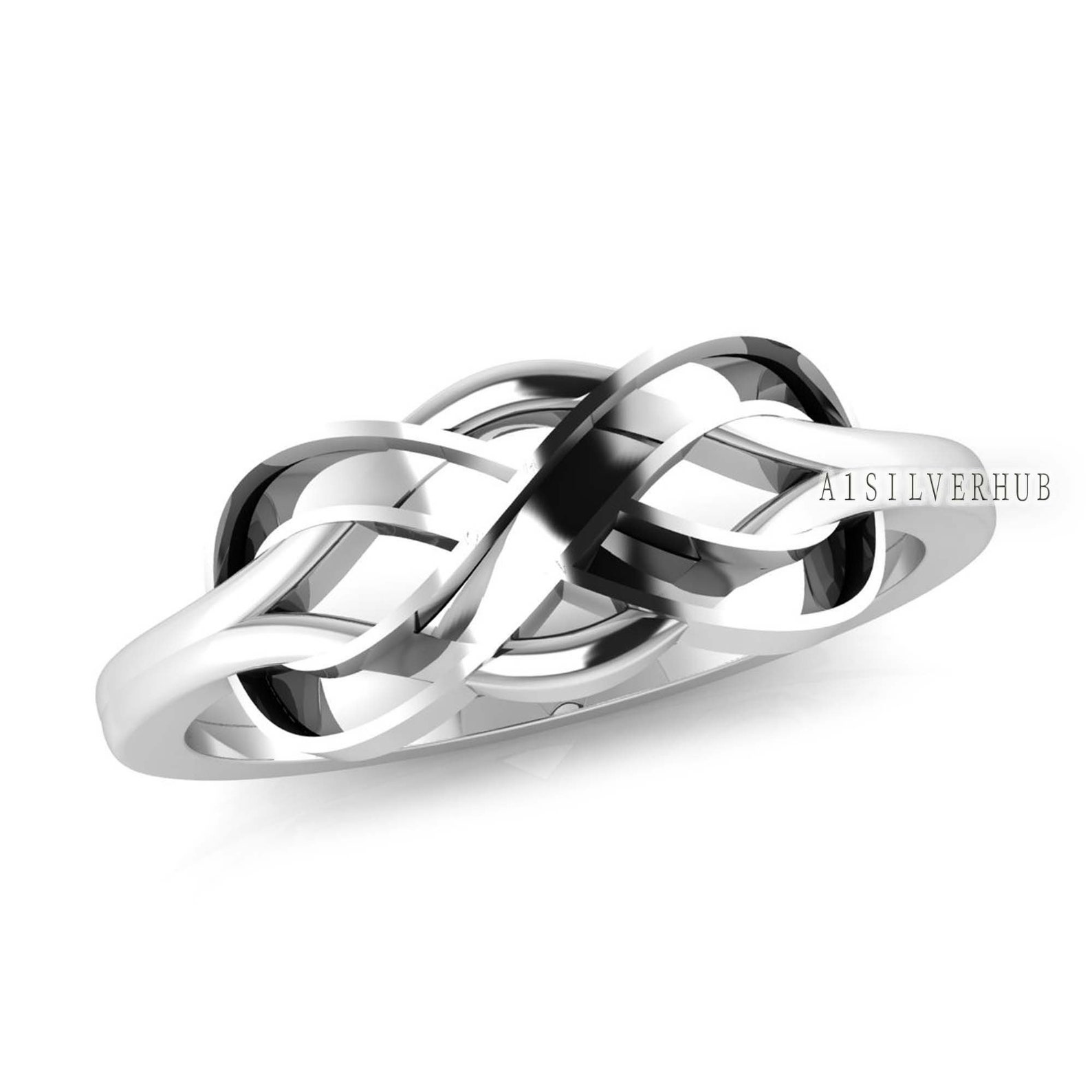 925 Sterling Solid Silver, Infinity Blank Channel Ring Setting, Good ...