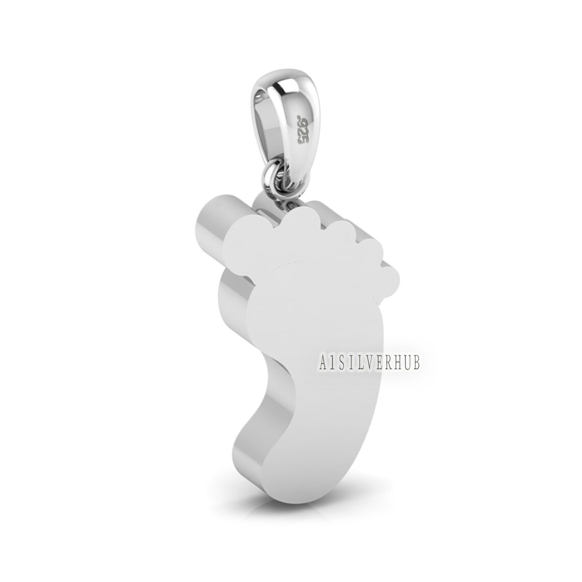 925 Sterling Silver Baby Foot Blank Bezel Pendant Setting, Good for ...