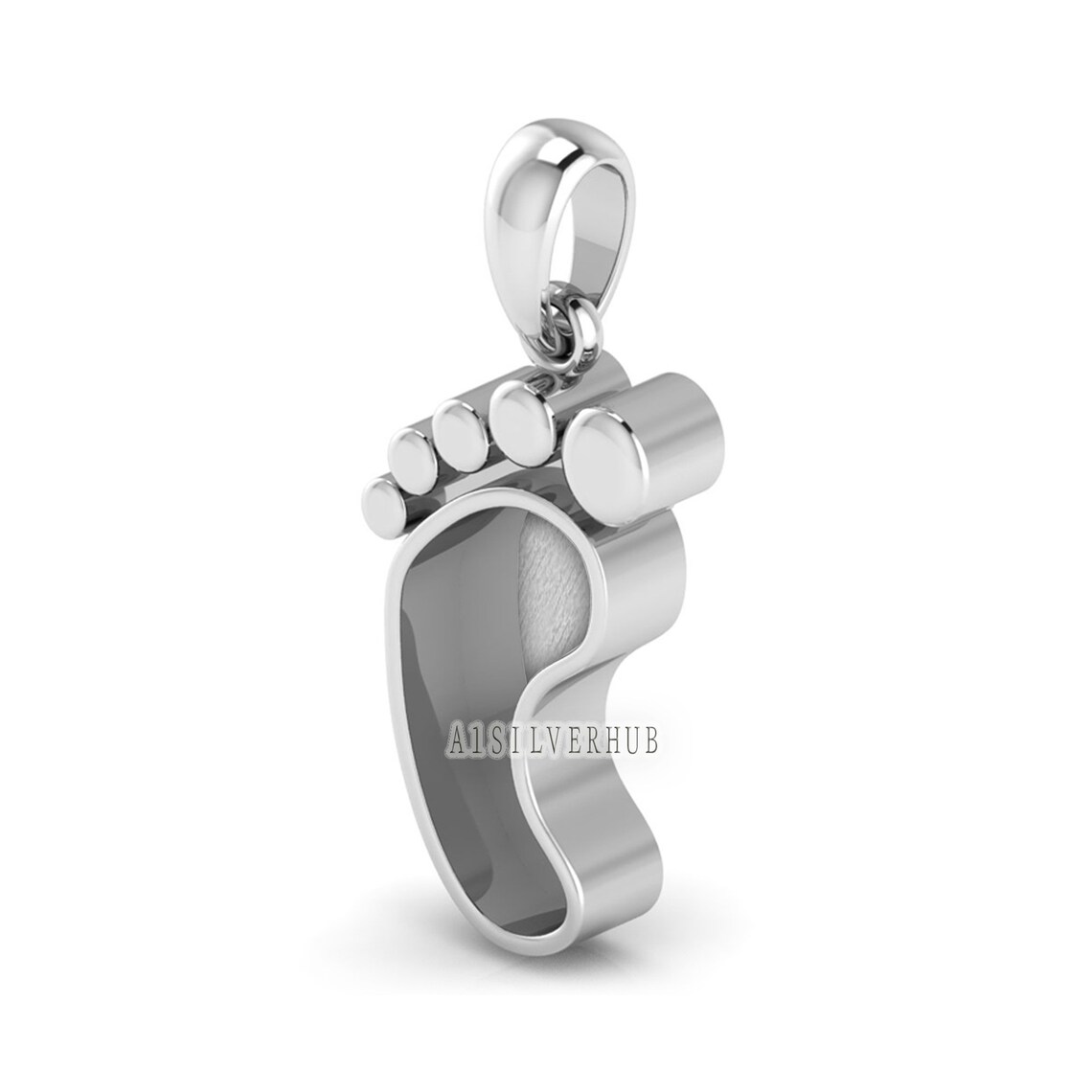 925 Sterling Silver Baby Foot Blank Bezel Pendant Setting, Good for ...