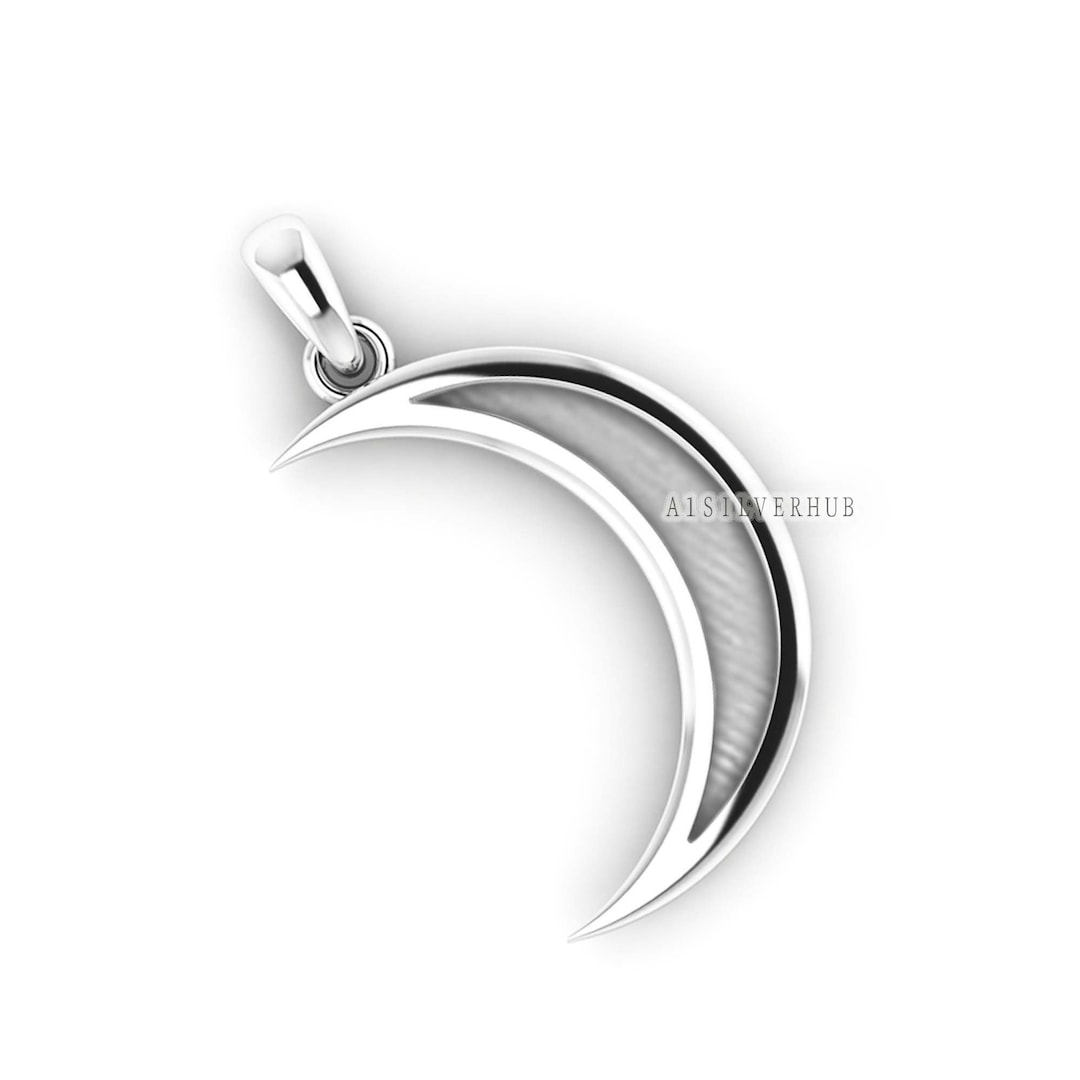 925 Sterling Solid Silver Crescent Moon Shape Breastmilk/keepsake ...