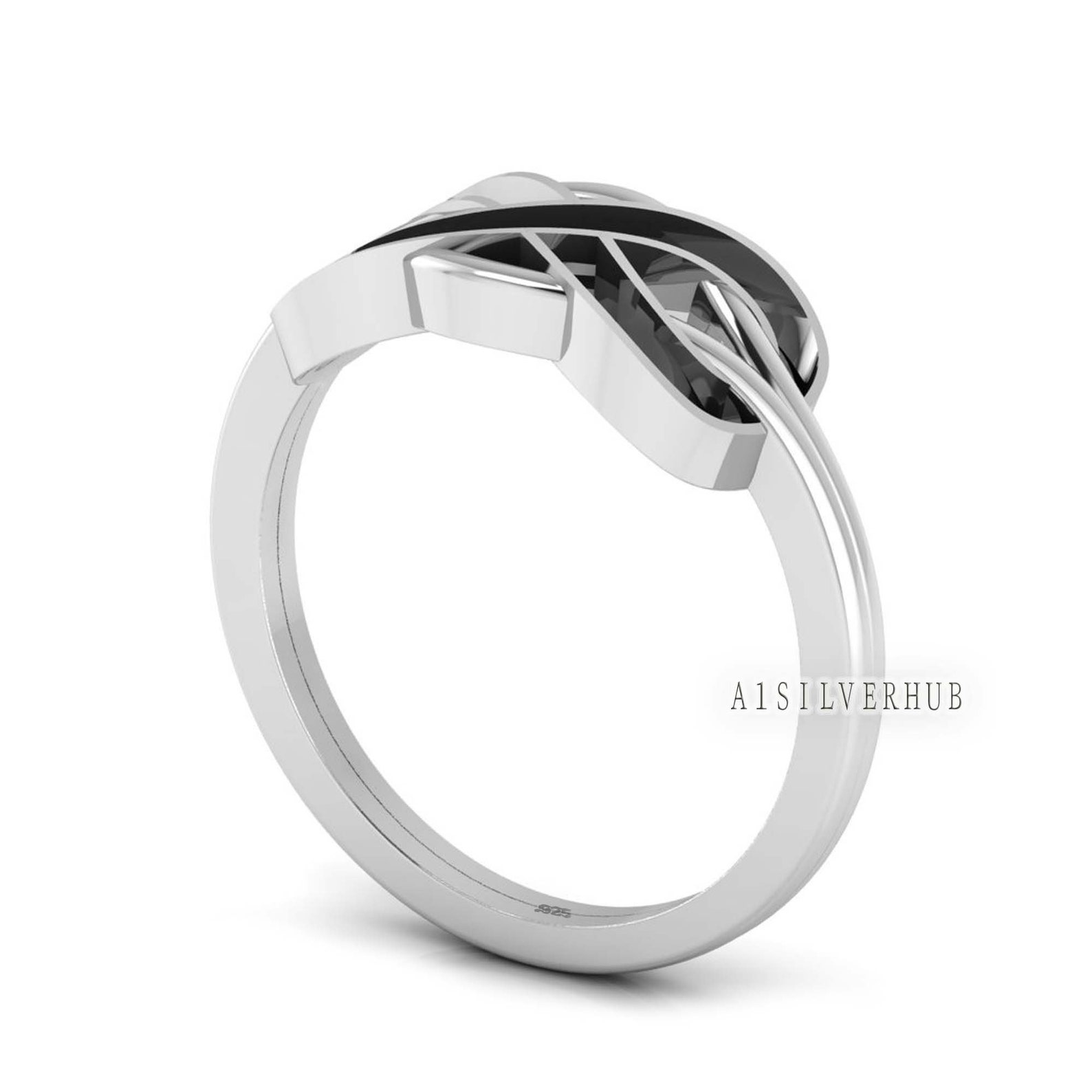 925 Sterling Solid Silver, Infinity Blank Channel Ring Setting, Good ...