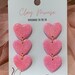Pink Glitter String Heart Dangle Earrings - Etsy