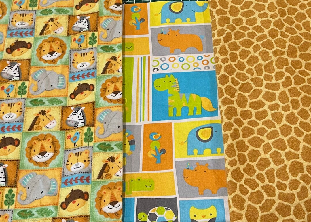 Baby Fabric Bundle, Unisex Animal Theme, Flannel & Canvas Included Baby ...