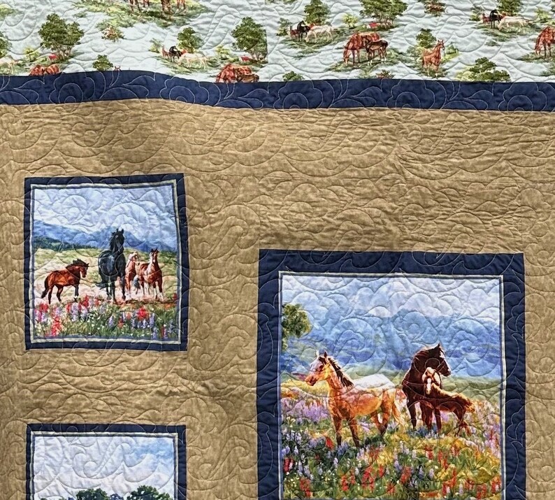 Horse Dreams Quilt Western Quilt Horses Quilt - Etsy