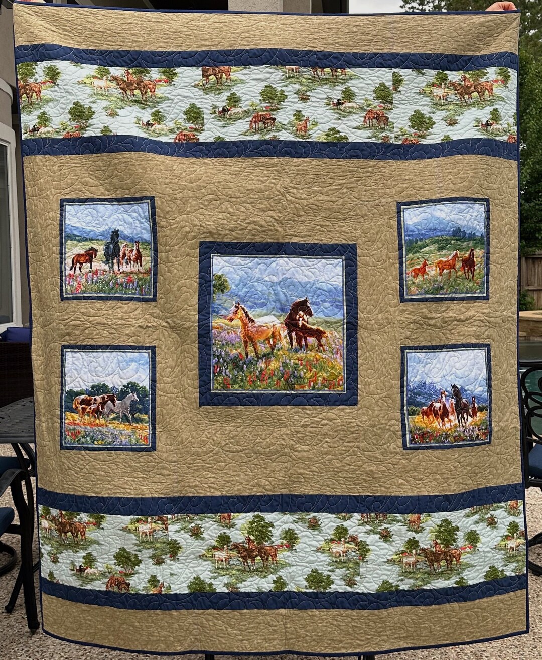 Horse Dreams Quilt Western Quilt Horses Quilt - Etsy