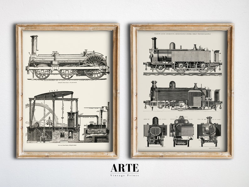 Vintage Trains Prints Trains Gifts Train Lover Gift Train Room ...