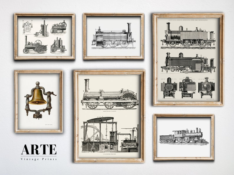 Vintage Trains Prints Trains Gifts Train Lover Gift Train Room ...