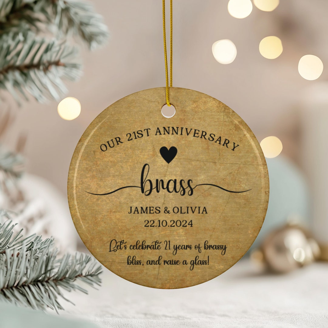 Personalized Twenty First Anniversary Ornament, 21st Anniversary Gift ...