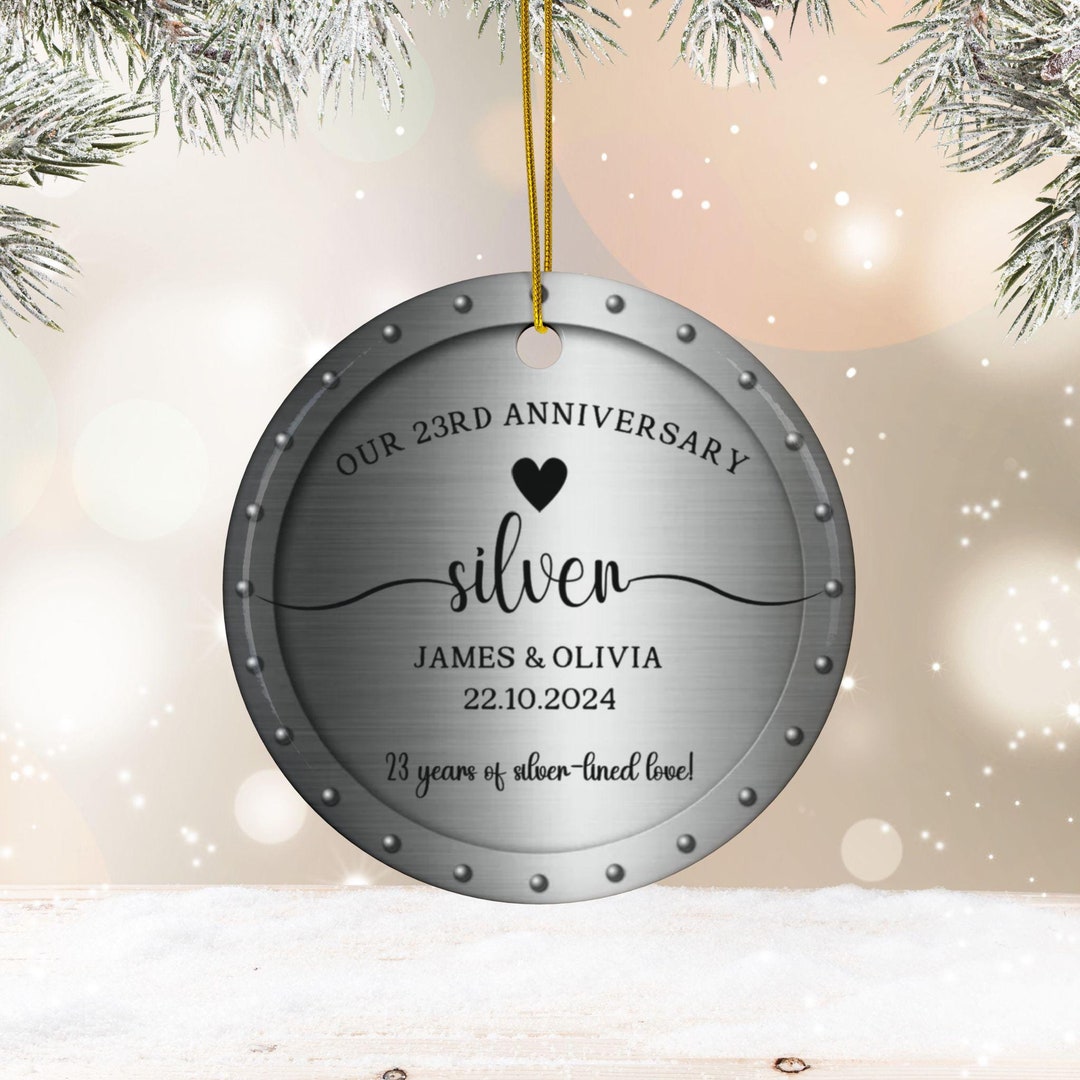 Personalized Twenty Third Anniversary Ornament, 23rd Anniversary Gift ...