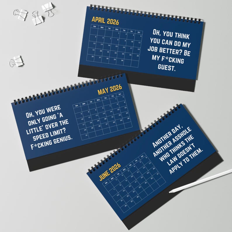 2026 Police Officer Funny Desk Calendar, Police Cop Gifts, Precinct ...