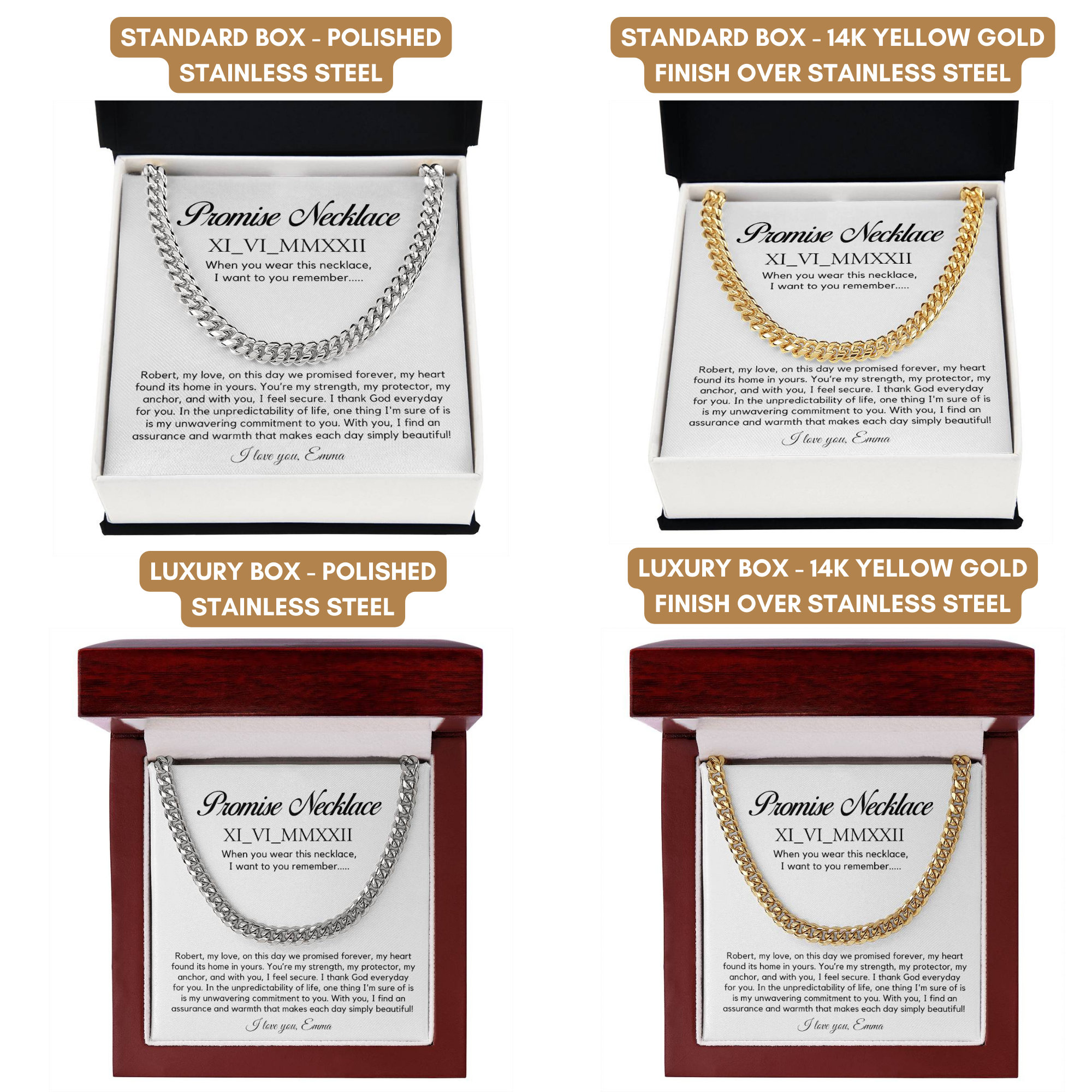 Personalised Promise Necklace for Him, Promise Gifts for Him, Boyfriend ...