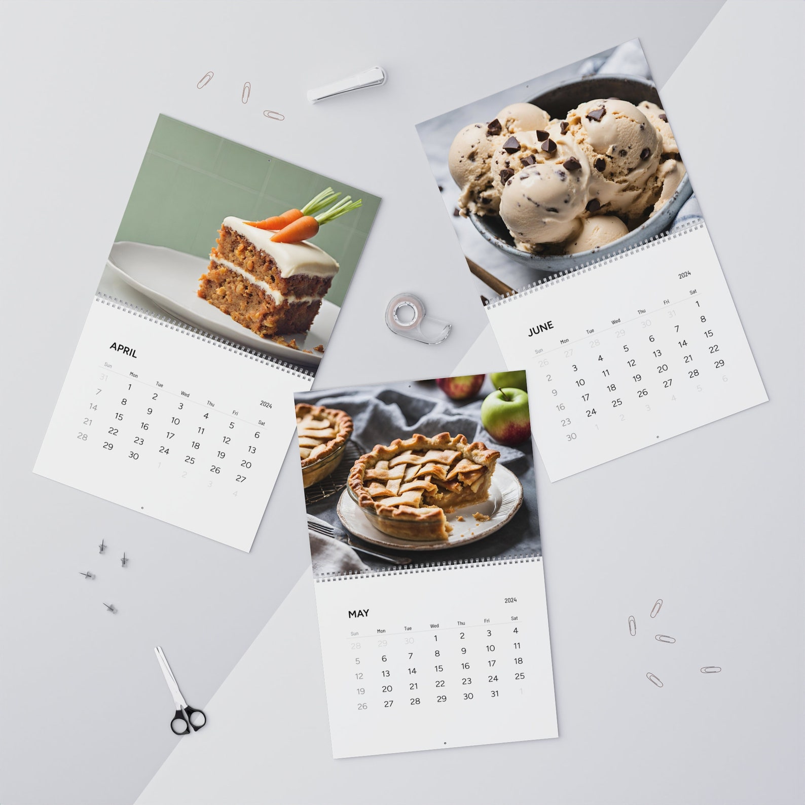 2024 Dessert Wall Calendar, Tempting Sweets, 12 Irresistible Treats ...