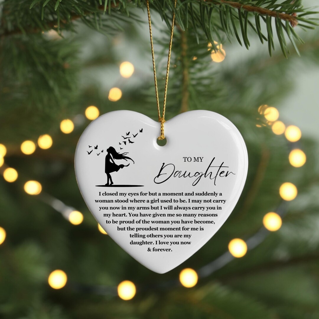 Heartfelt Daughter Keepsake Ceramic Ornament, Christmas Decor Bauble ...