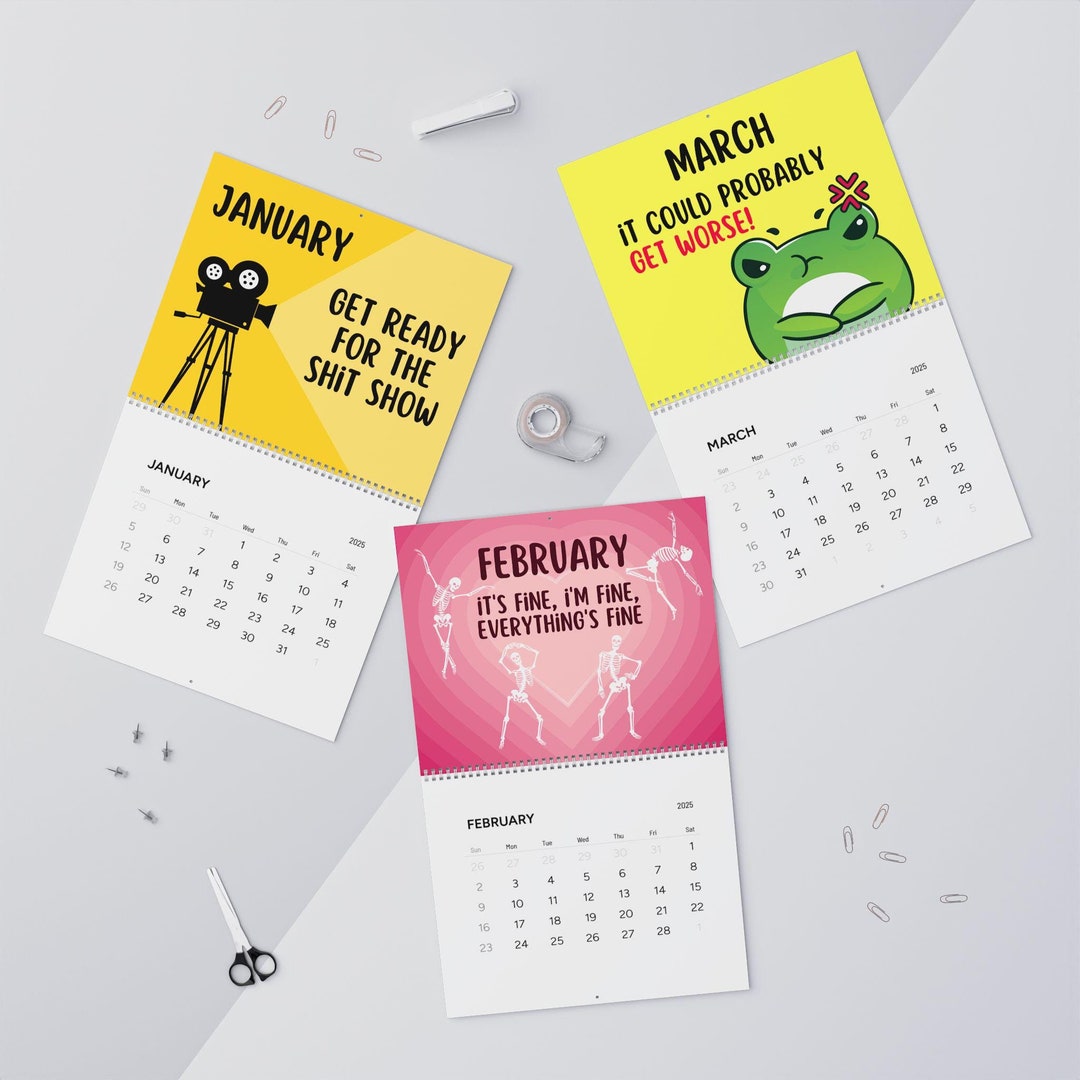 Here We Go Again 2025 Calendar, Funny Sarcastic Hanging Month Calendar ...
