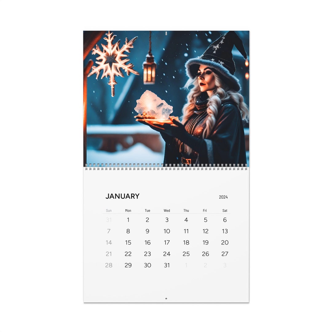 2024 Calendar, Modern AI Witch, Witchy Calendar, Stationery, Modern ...