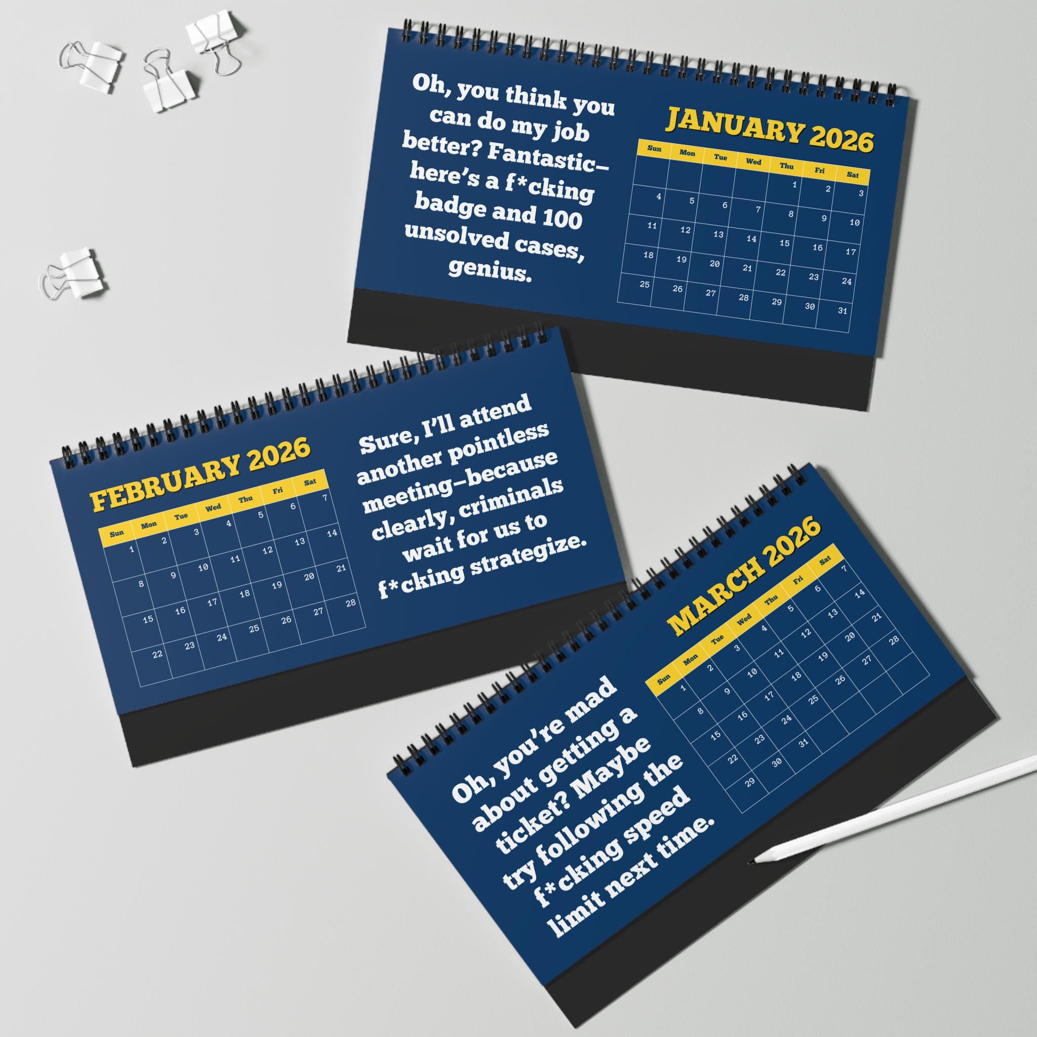 2026 Chief of Police Funny Desk Calendar, Police Chief Gift, Precinct ...