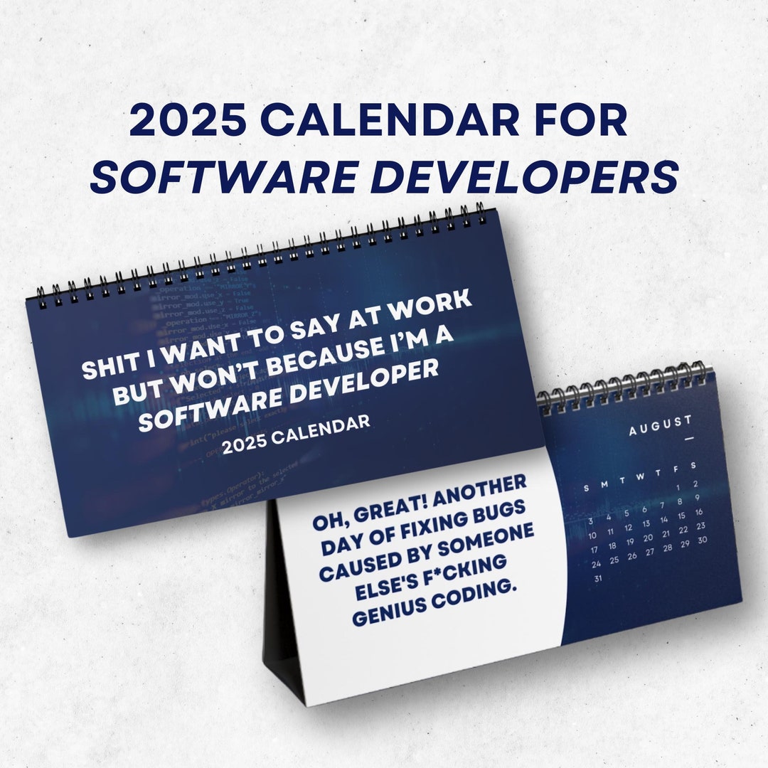 2025 Desk Calendar for Software Developer, Funny Office Coworker Gift ...