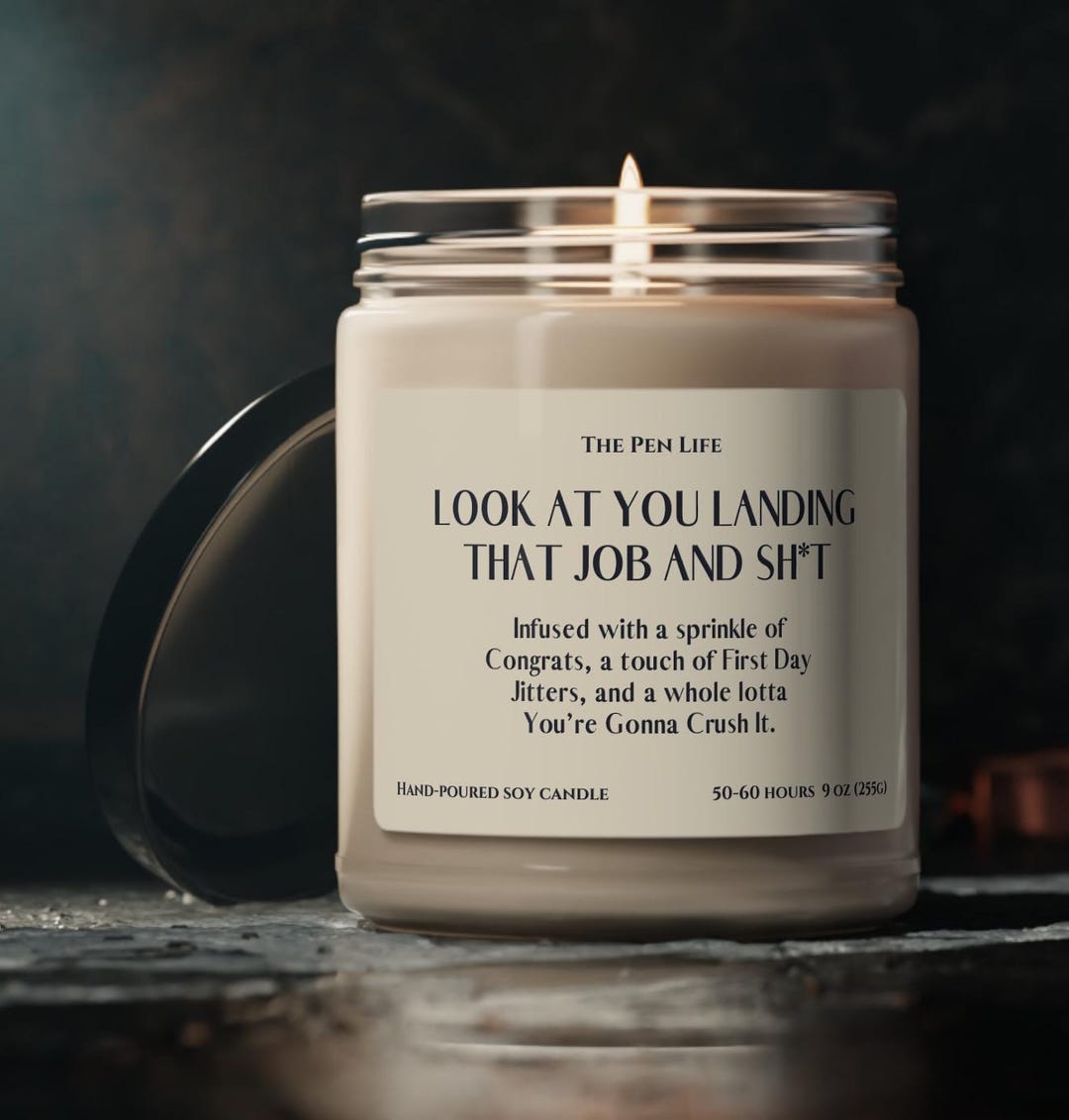 Personalized New Job Gift New Job Excitement Candle Job Celebration New ...