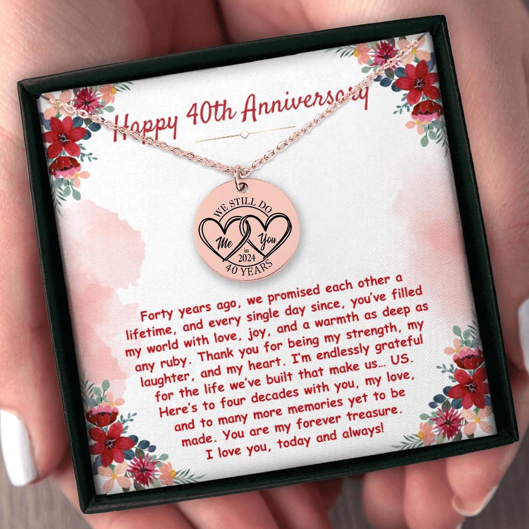 40th Year Anniversary Coin Necklace, 40th Anniversary Necklace, 40th ...