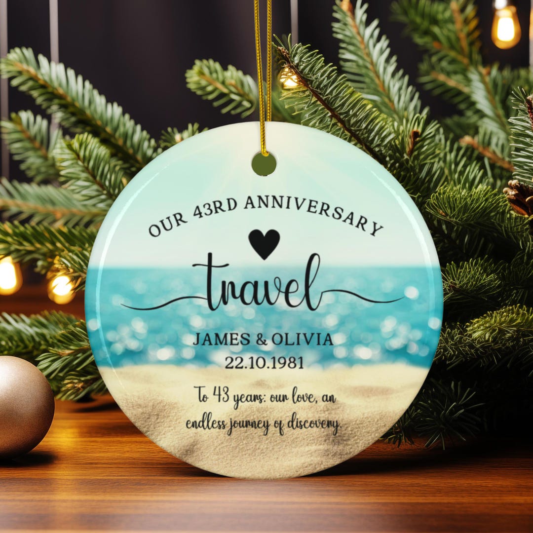 Personalized Forty Third Anniversary Ornament, 43rd Anniversary Gift ...