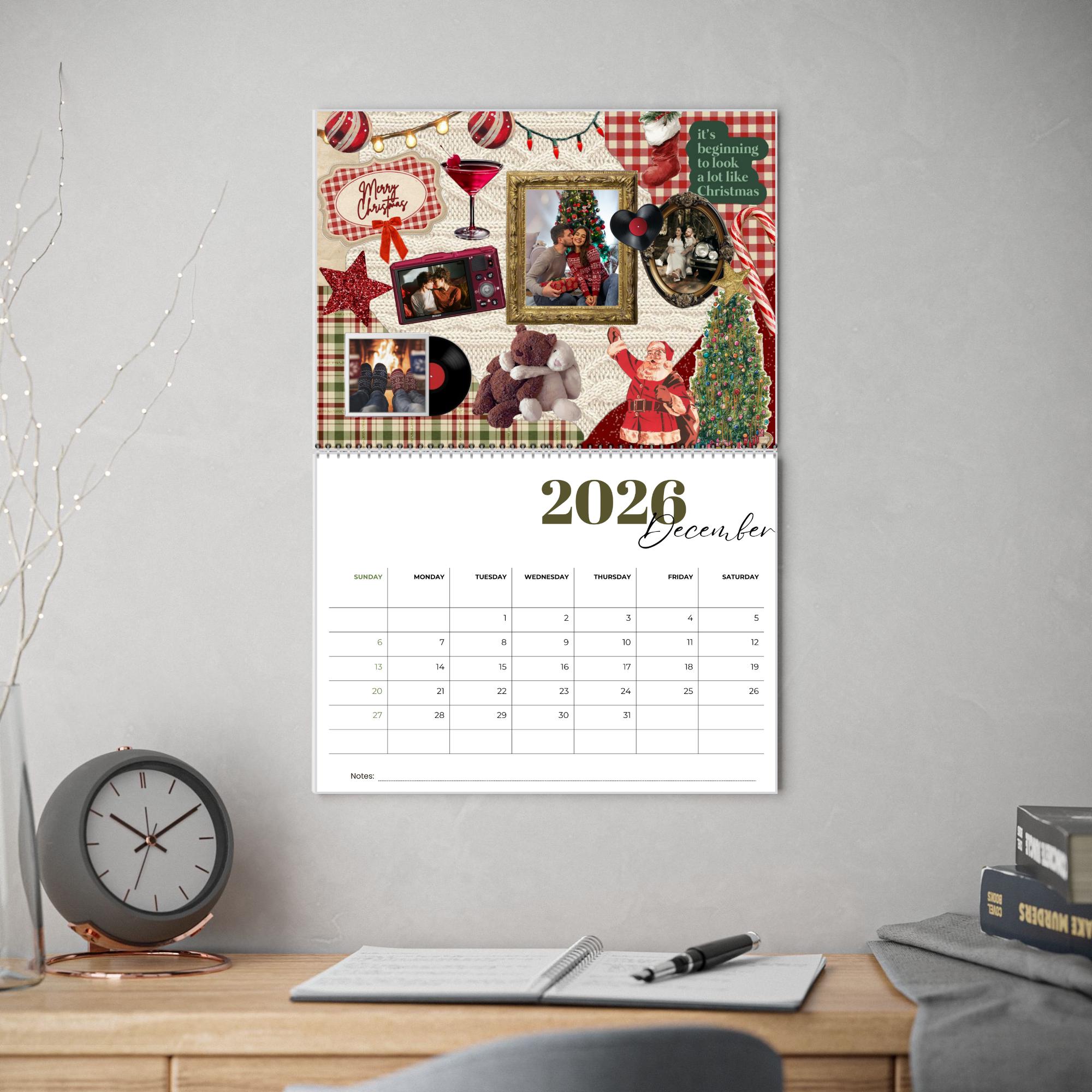 2026 Vision Board Calendar Template, Editable Canva DIY Design, Retro ...