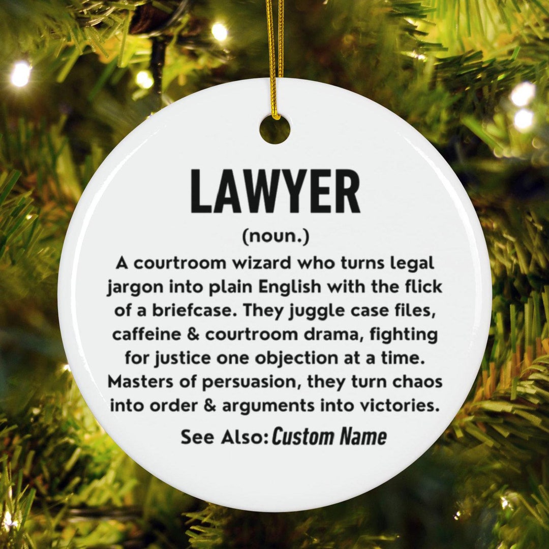 Custom Funny Lawyer Ornament, Legal Attorney Definition Gift, Courtroom ...