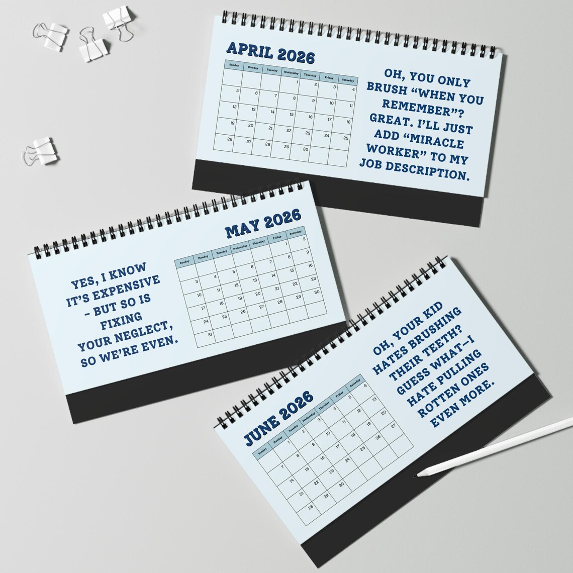 2026 Funny Dentist Desk Calendar, White Elephant Gag Gift, Dentist ...
