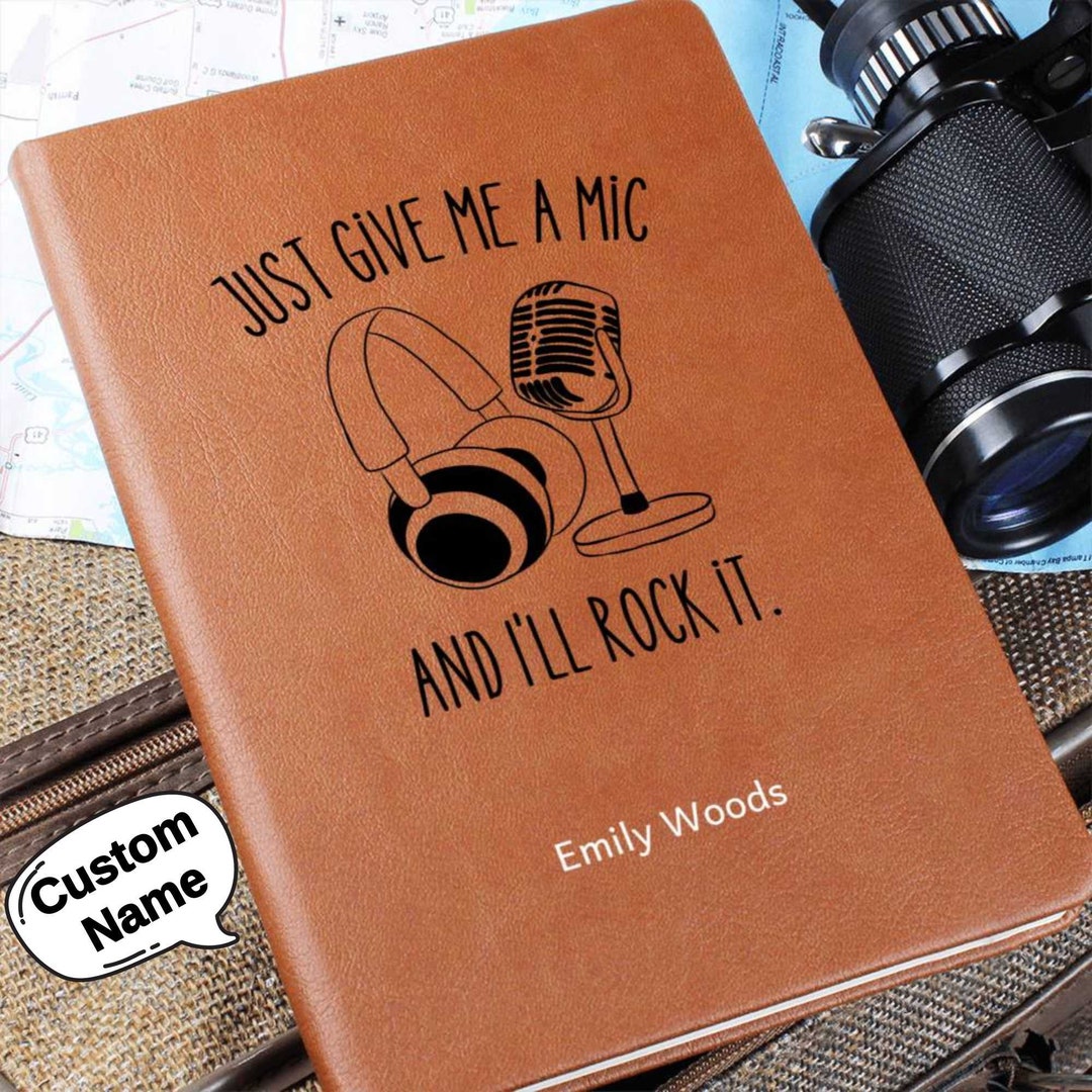 Classic Microphone Headphone Personalized Lyric Journal, Gift for ...