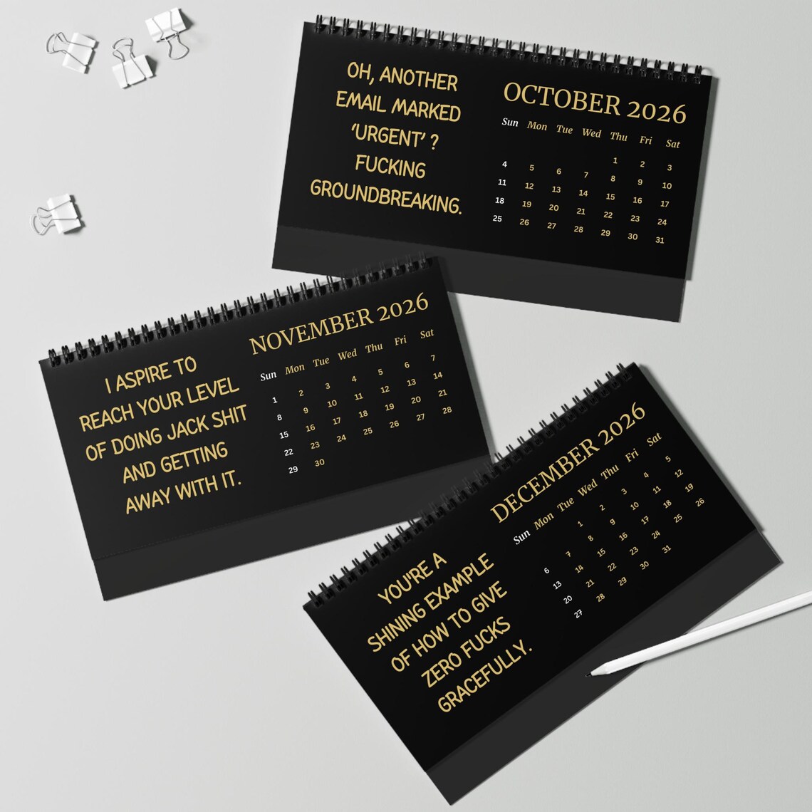 2026 Swear Word Desk Calendar – Funny Office Gift for Coworkers ...