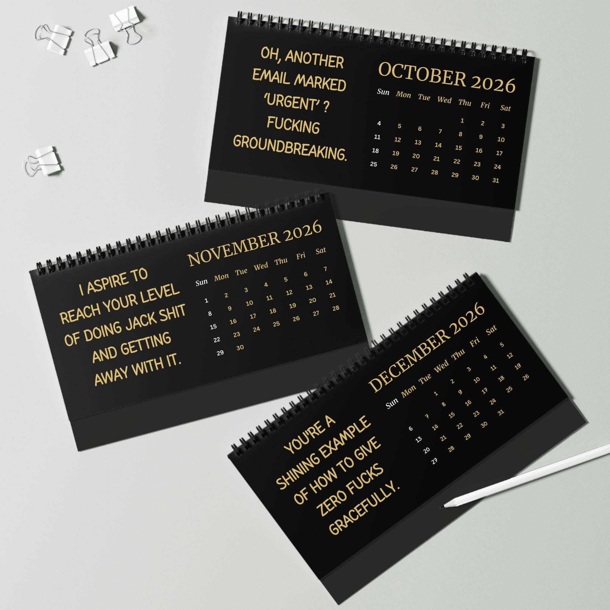 2026 Swear Word Desk Calendar – Funny Office Gift for Coworkers ...