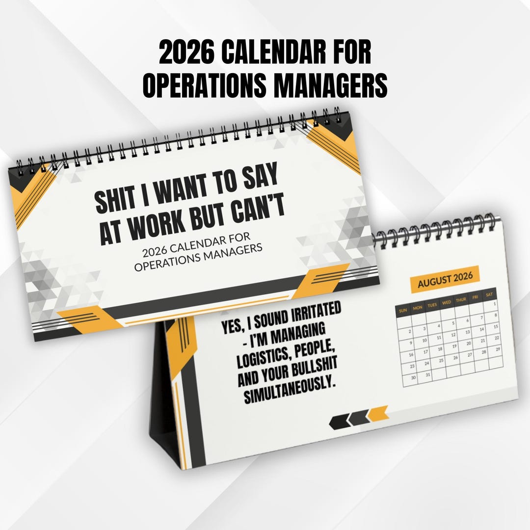 2026 Funny Operations Manager Desk Calendar, Sarcastic Ops Coworker ...