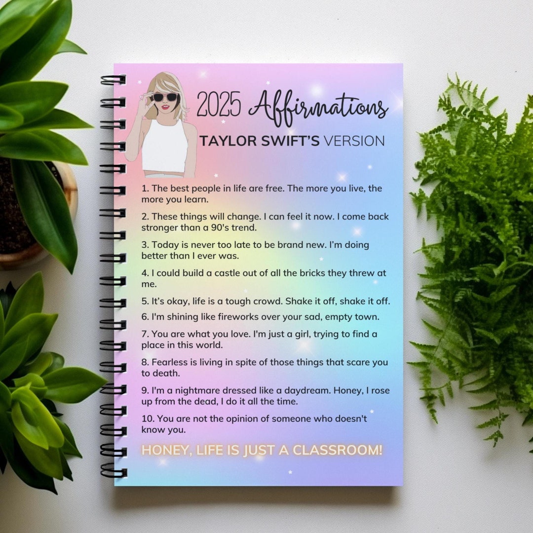 2025 Affirmations Journal, Taylor Lyrics, Swift Version, 2025 Calendar ...