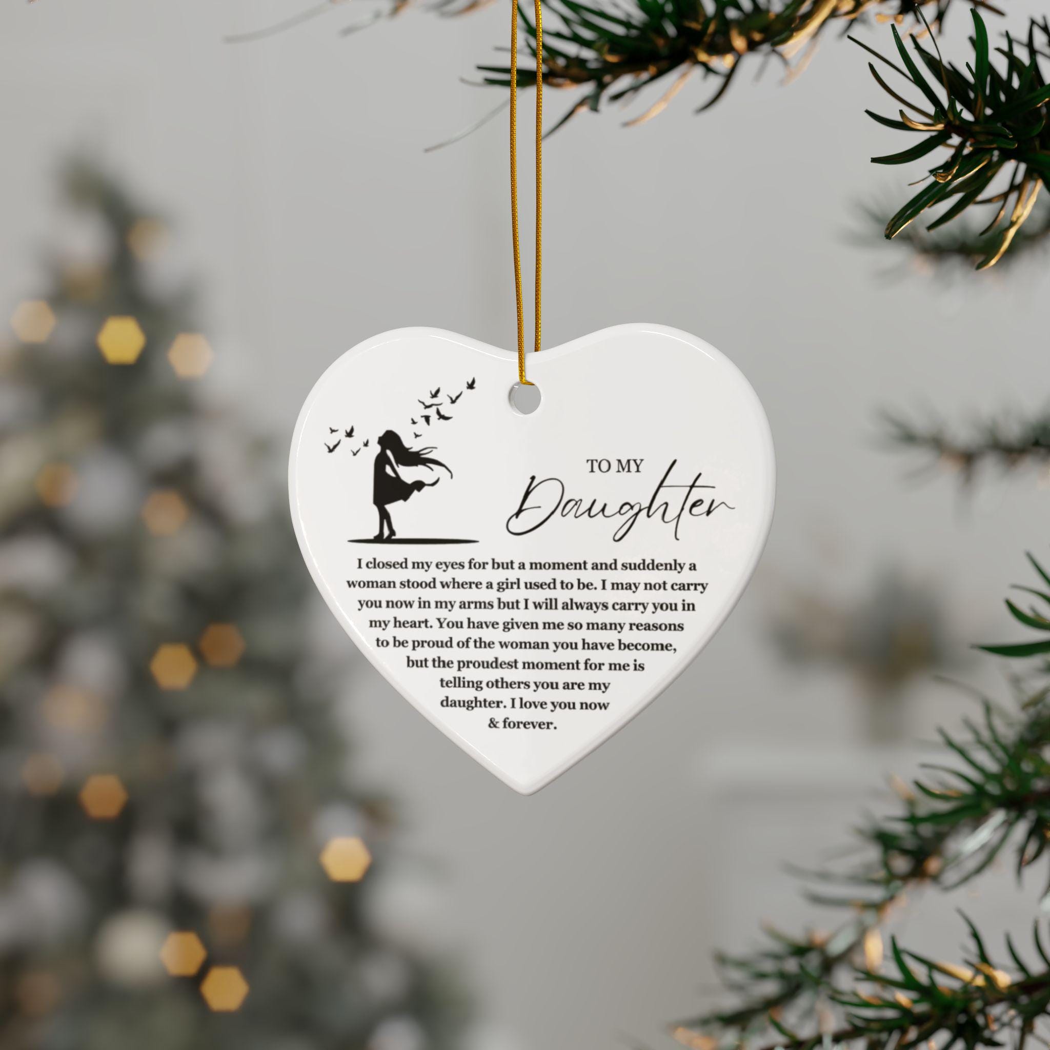 Heartfelt Daughter Keepsake Ceramic Ornament, Christmas Decor Bauble ...