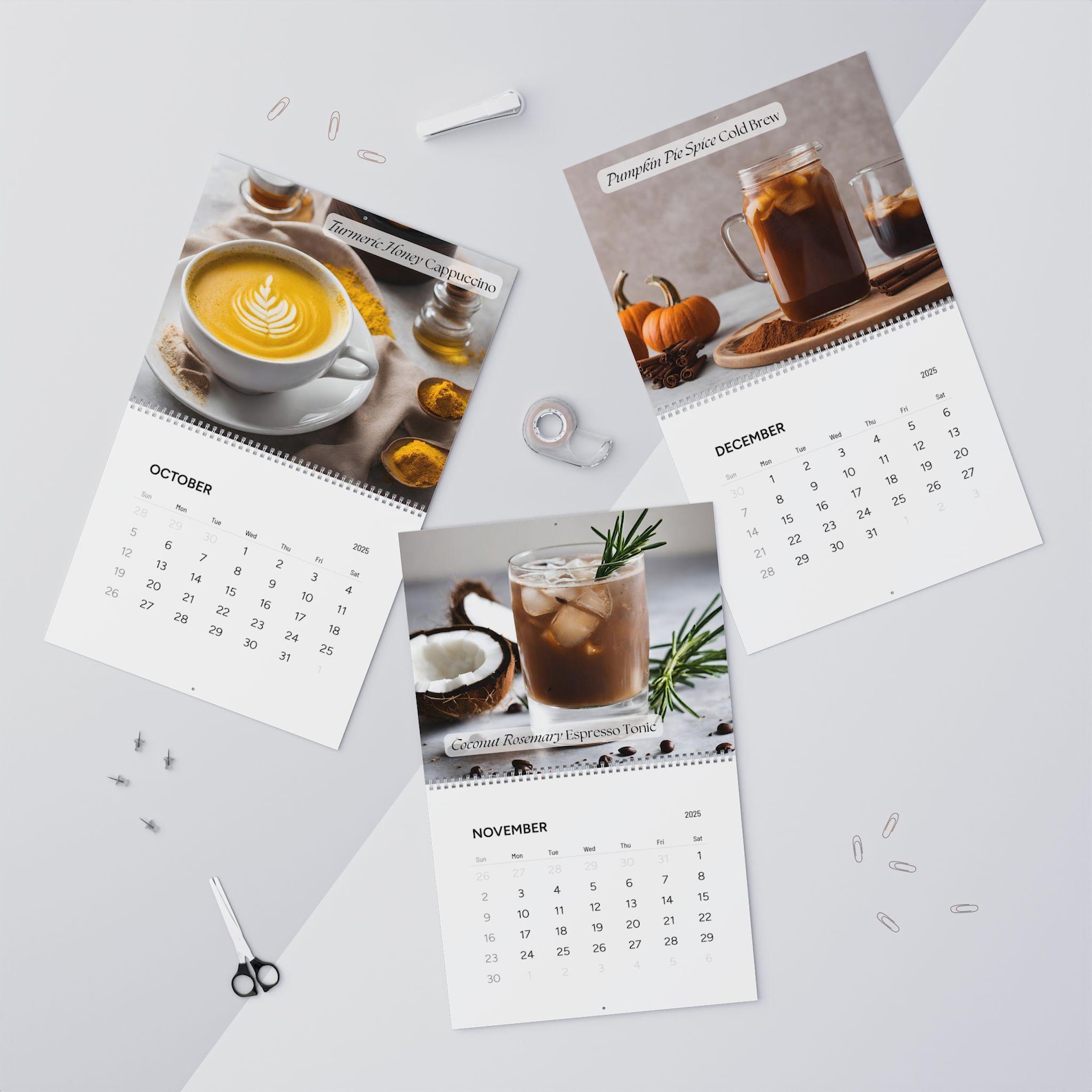 2025 Wall Calendar, Coffee Lover Calendar, Coffee Inspired Calendar ...