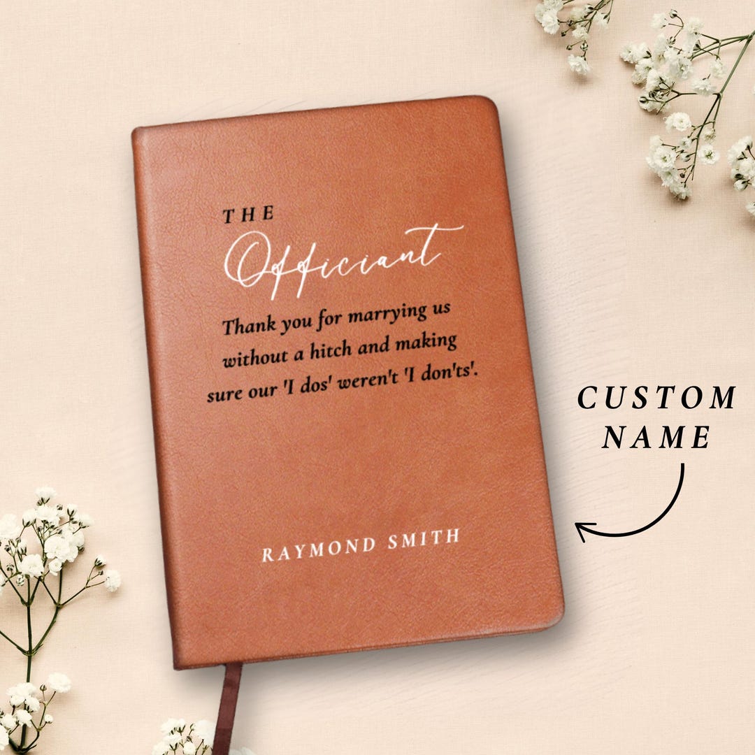 Custom Name Wedding Officiant Book, Ceremony Journal, Speech Sermon ...