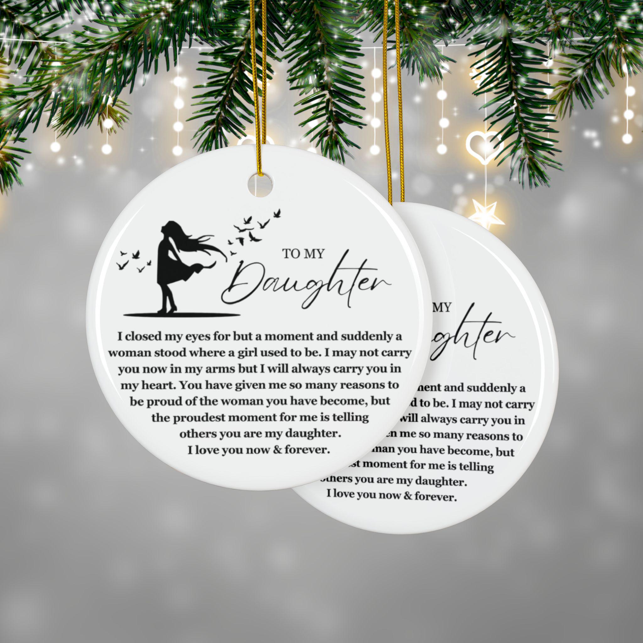 Heartfelt Daughter Keepsake Ceramic Ornament, Christmas Decor Bauble ...