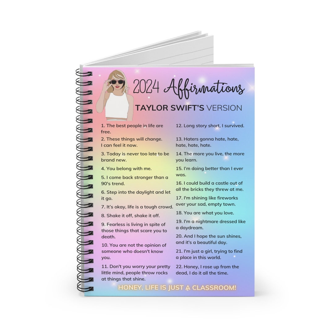 2024 Affirmations Journal, Taylor Lyrics, Swift Version, 2024 Calendar ...