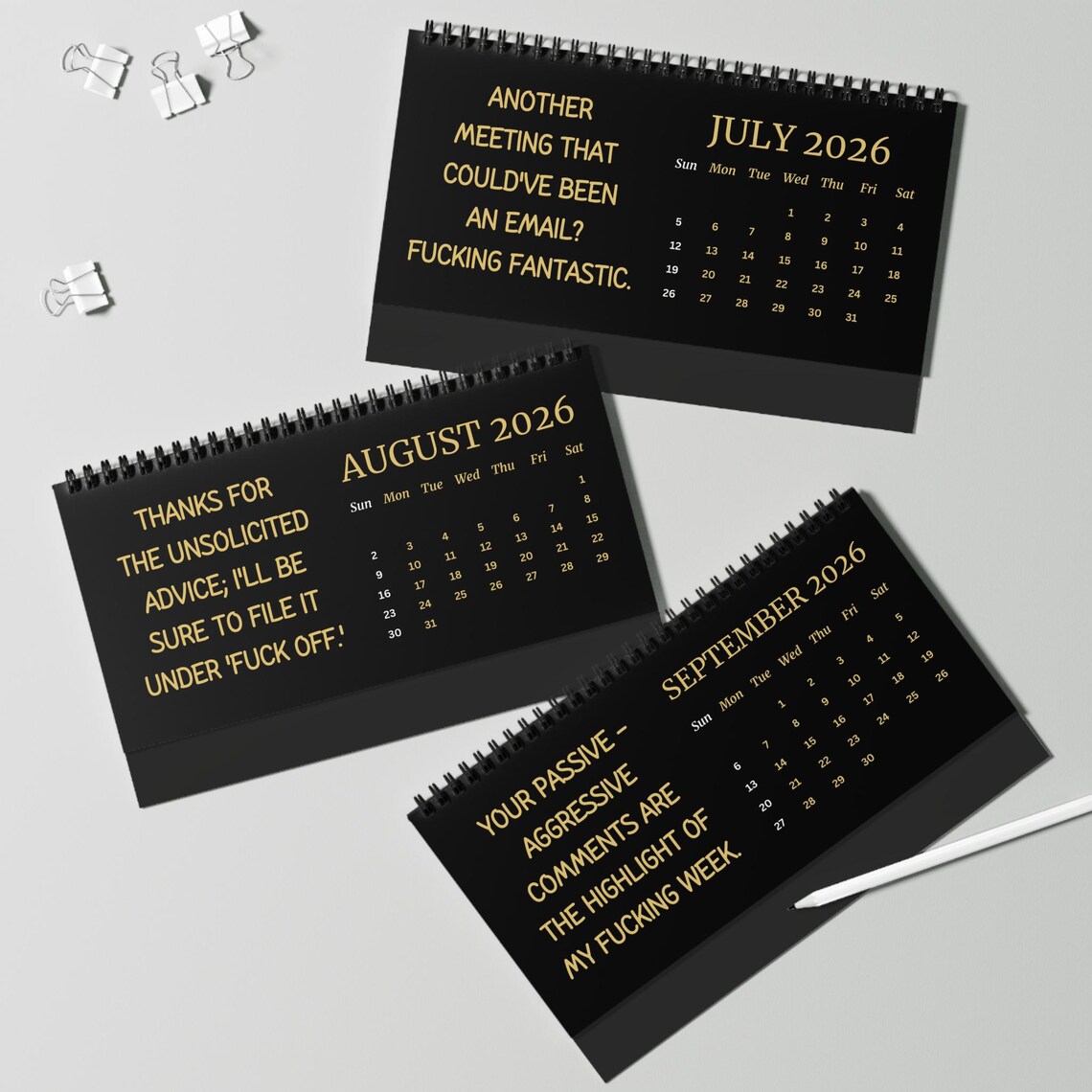 2026 Swear Word Desk Calendar – Funny Office Gift for Coworkers ...