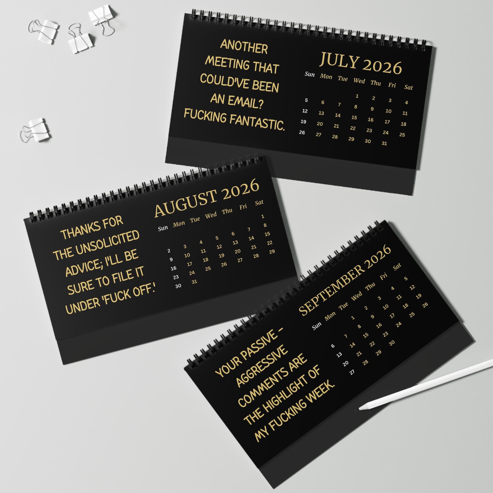 2026 Swear Word Desk Calendar – Funny Office Gift for Coworkers ...