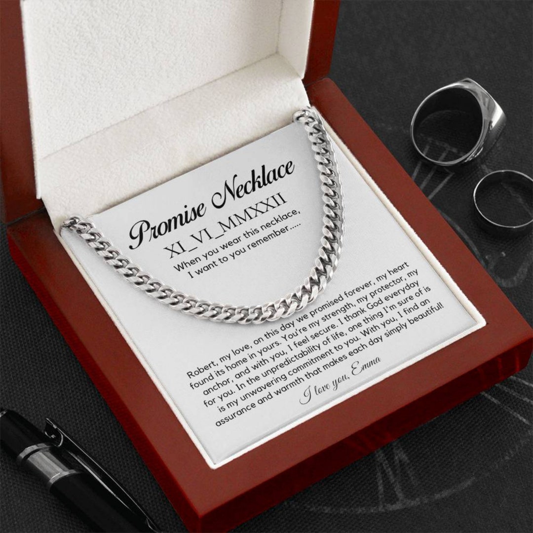 Personalised Promise Necklace for Him, Promise Gifts for Him, Boyfriend ...