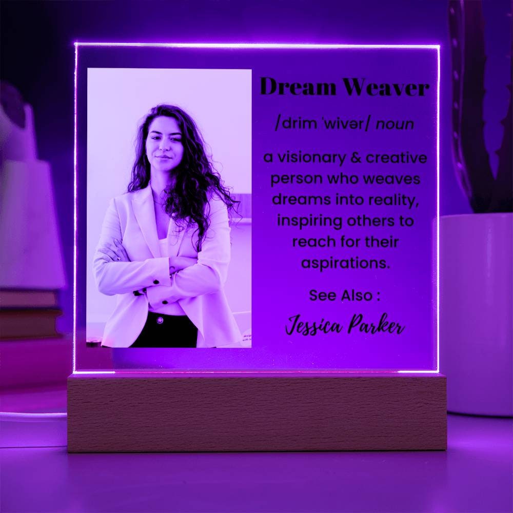 Dream Weaver Definition Custom Photo Name Acrylic Plaque Gifts for ...