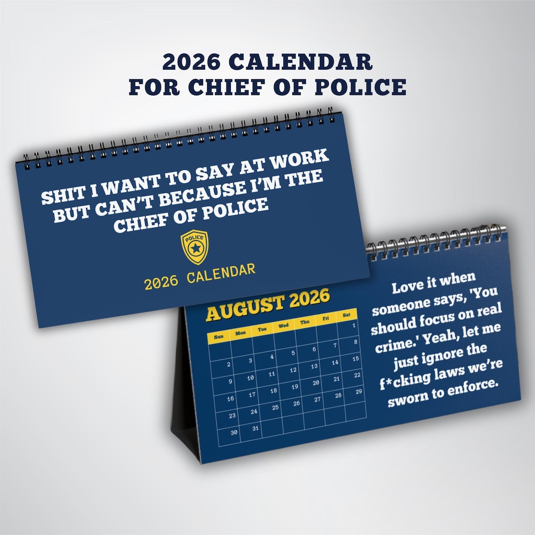 2026 Chief of Police Funny Desk Calendar, Police Chief Gift, Precinct ...