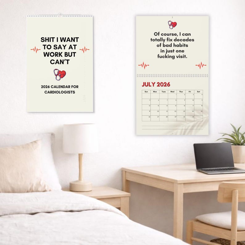 2026 Funny Cardiologist Digital Calendar, Cardiology Graduate Gift ...