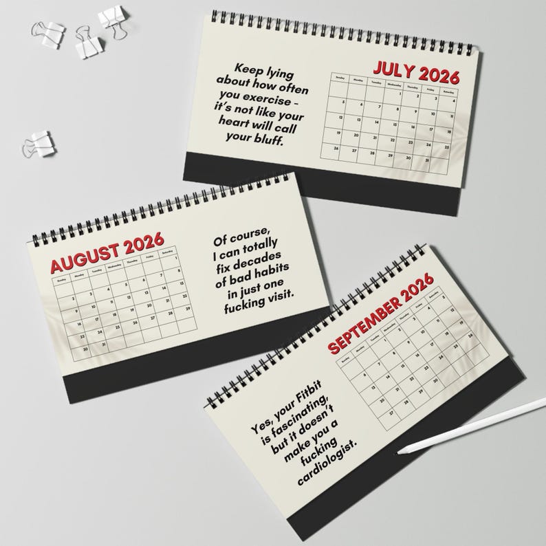 2026 Funny Cardiologist Digital Calendar, Cardiology Graduate Gift ...