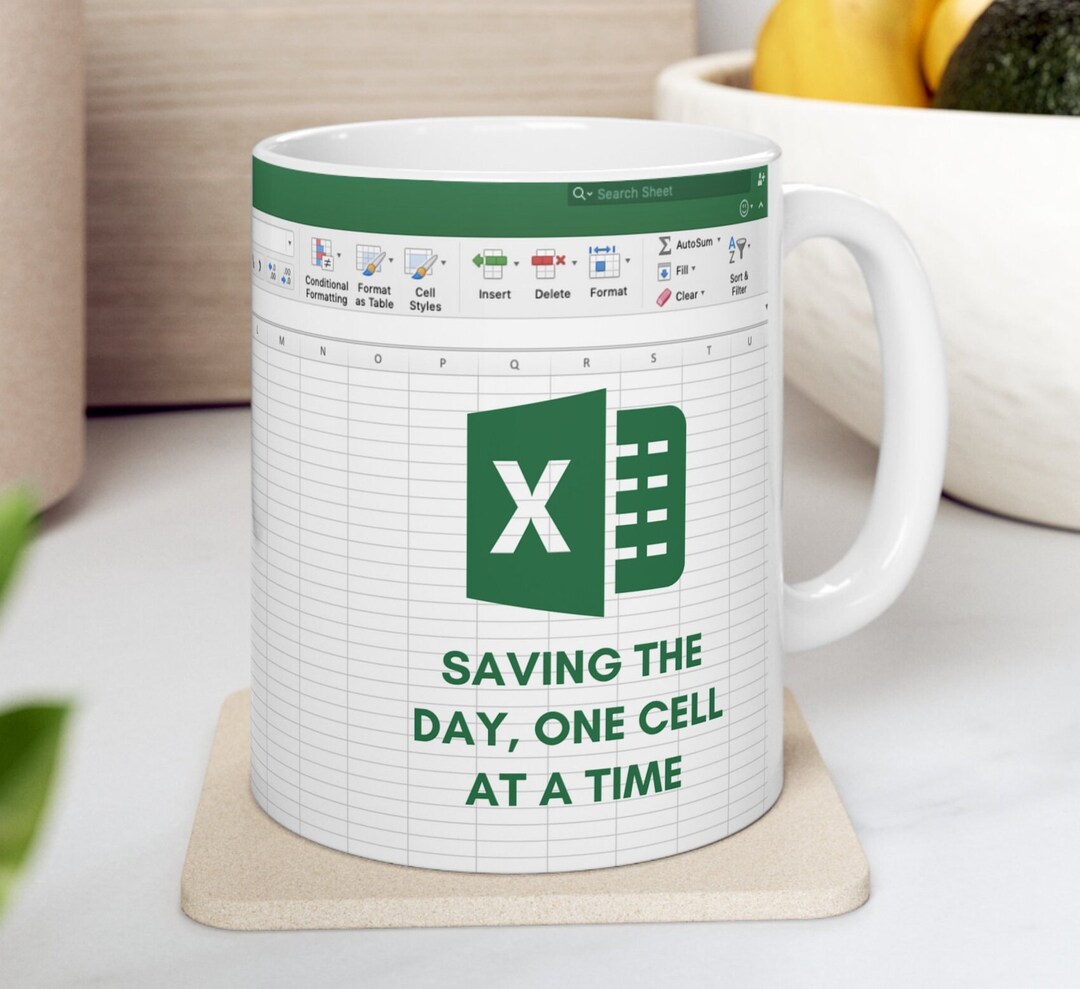 Saving the Day One Cell at a Time Excel Mug Gifts Accountant Gift ...