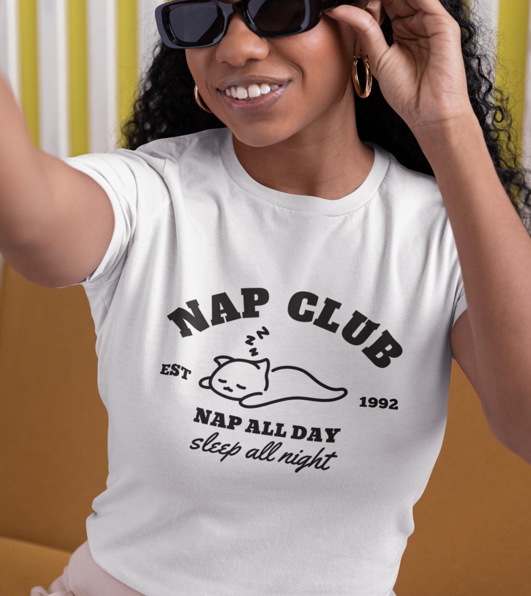 Custom Year Nap Club T-shirt, Funny Cat Napping Shirt, Personalized Nap ...