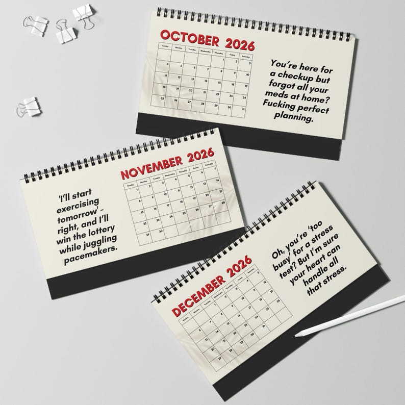 2026 Funny Cardiologist Digital Calendar, Cardiology Graduate Gift ...