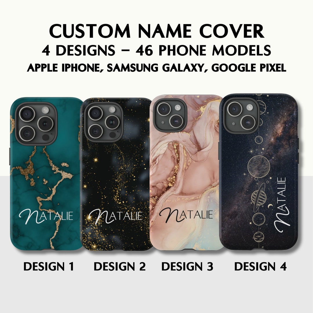 Celestial Galaxy Custom Name Phone Case Alcohol Ink Phone Cover Galaxy Celestial Design ...